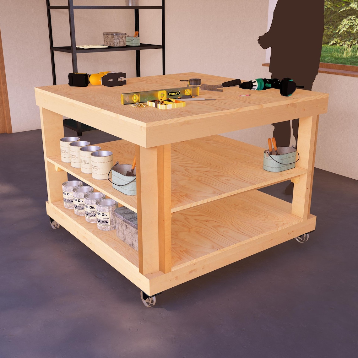 Modular Garage Workbench, Easy to Create Your Ideal Workshop DIY Wood ...