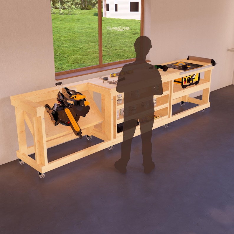 Premium DIY Compact Workbench Plans 2x12, Perfect for Small Spaces With ...
