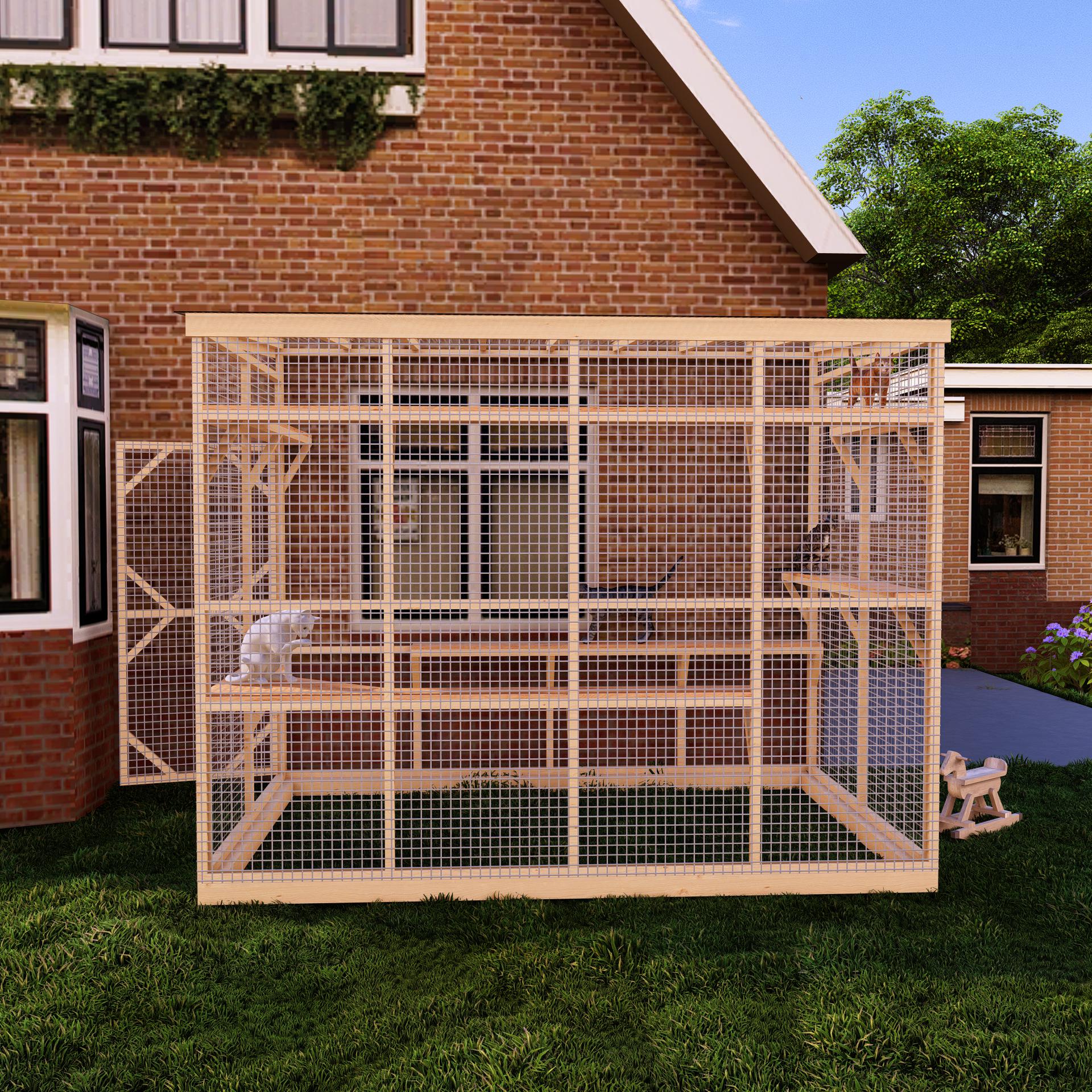 DIY Outdoor Happy Catio Plans, Large 6x10 Ft Enclosure With Secure ...
