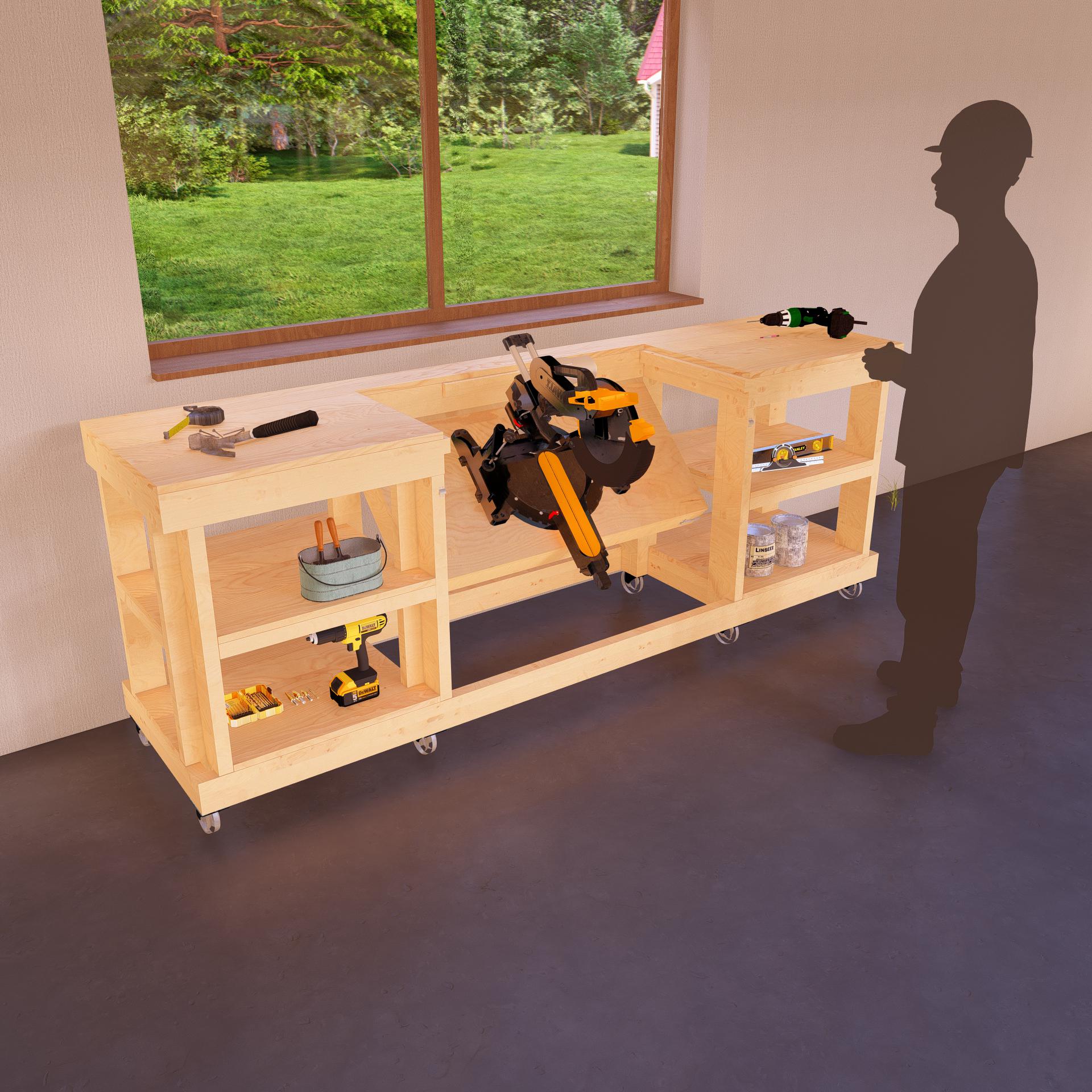2x8 DIY Mobile Workbench Plans, the Ideal Solution for Small Areas and ...