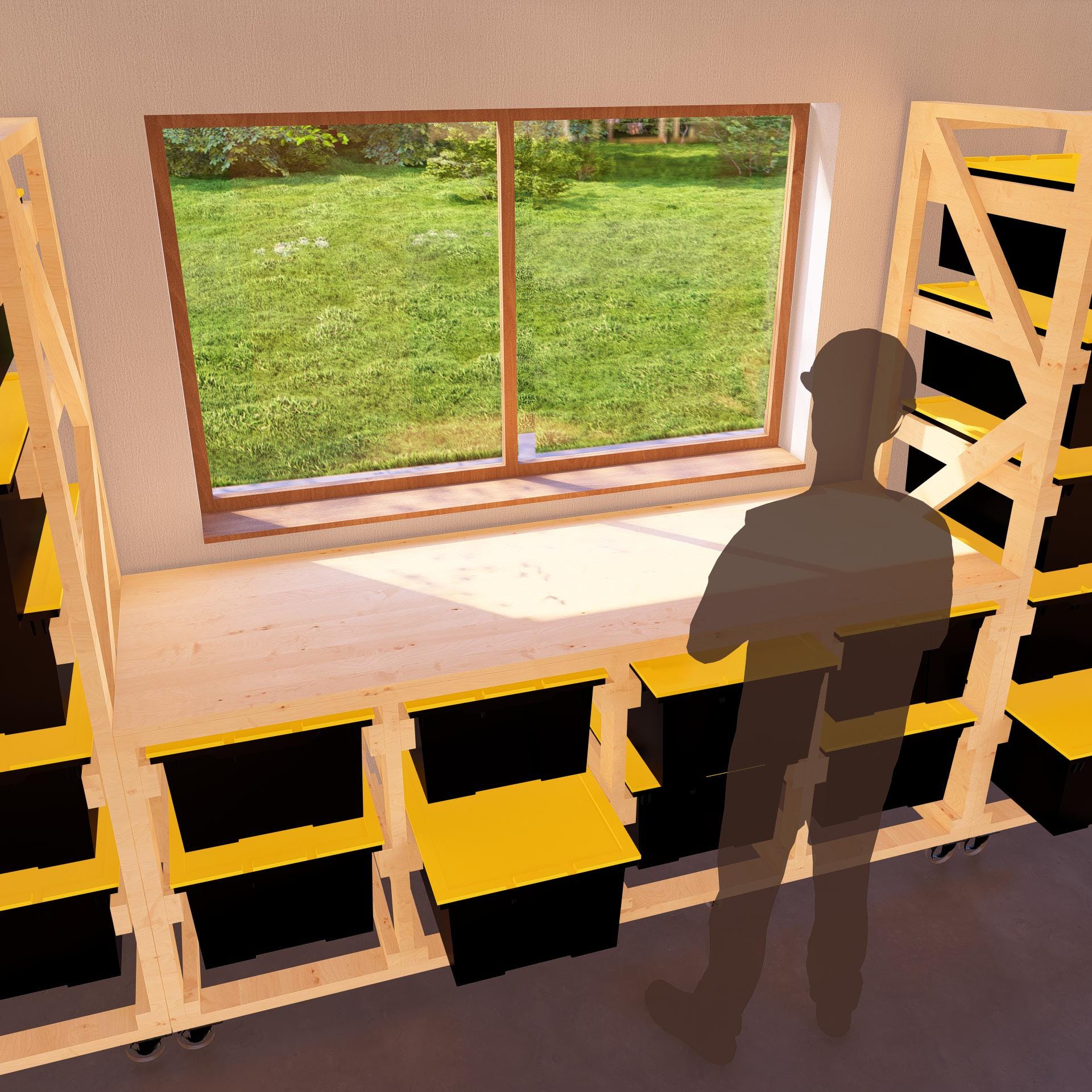 DIY Modular 3-in-1 Tote Storage Rack & With Workbench Option, Holds 43 ...
