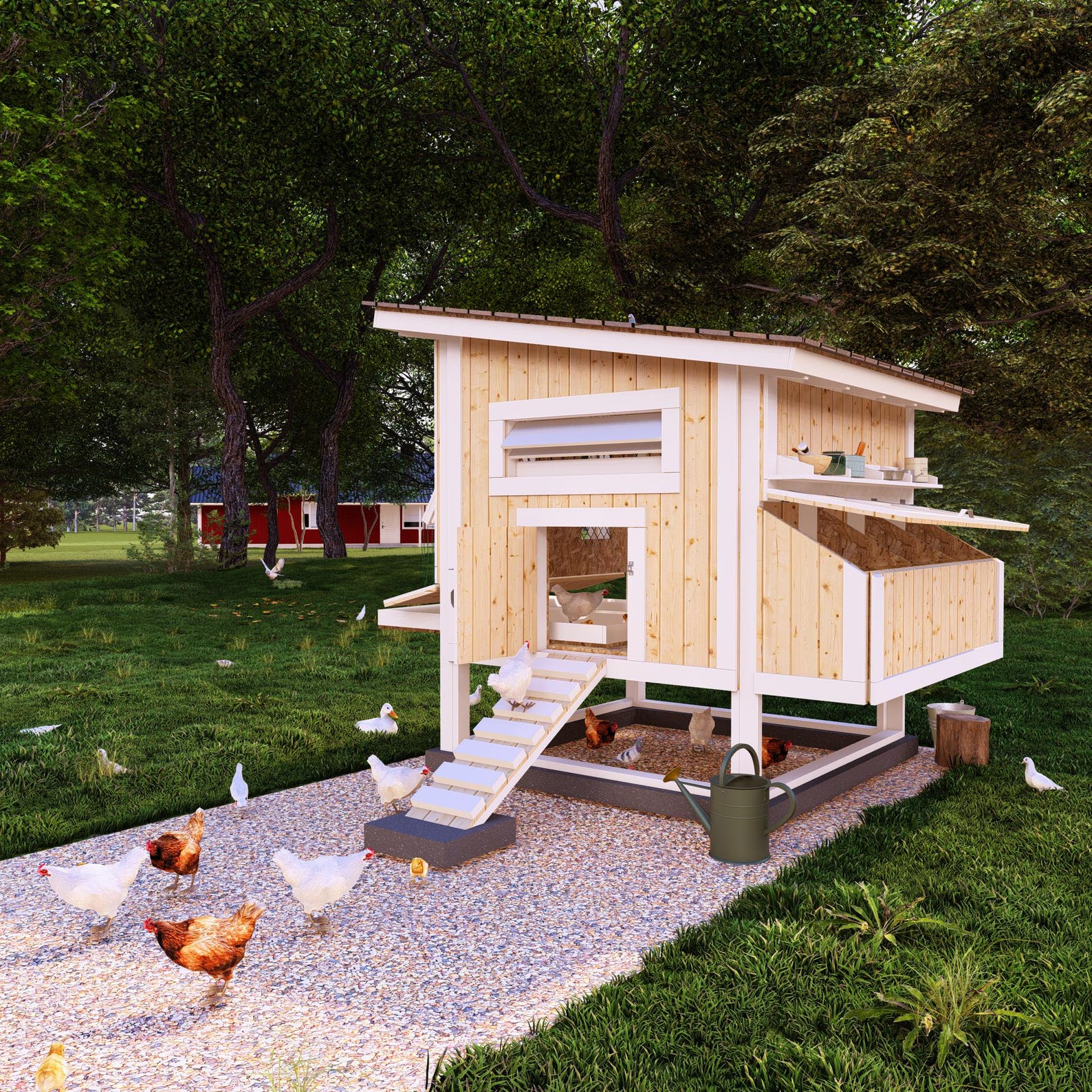 Chicken Coop Plans for 16 Chickens 6x6 Ft, DIY Hen House Blueprint, PDF ...