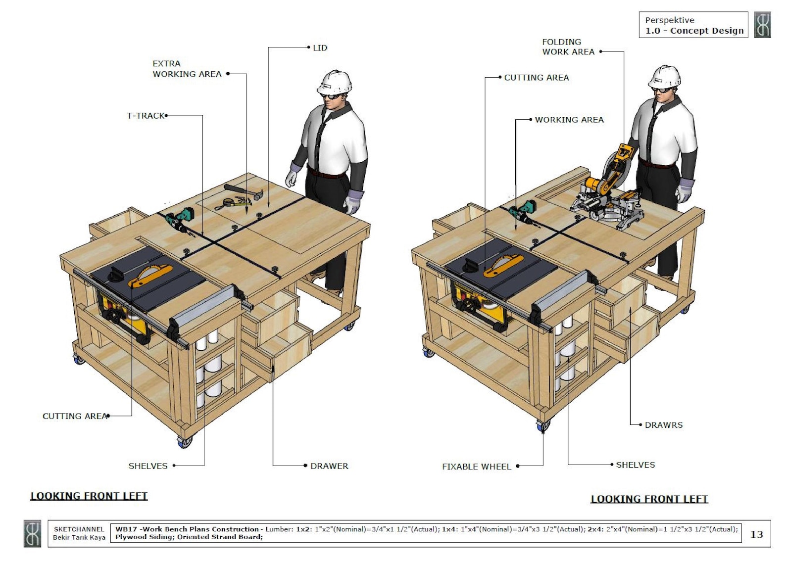 DIY Mobile Garage Workbench Plans – 4x6 Foldable Miter Saw Station With ...