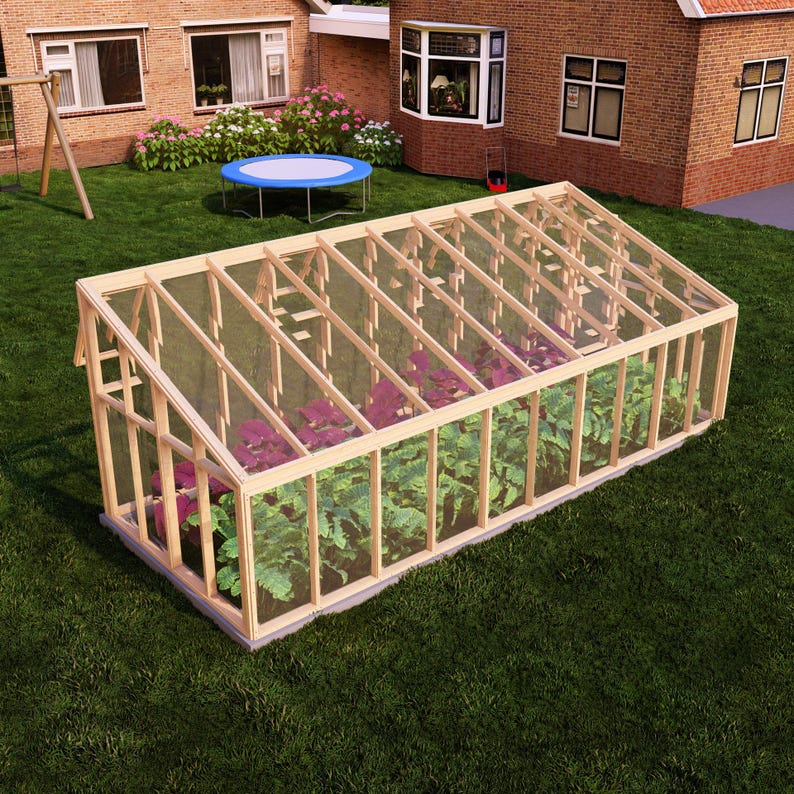 DIY 8x20 Ft Greenhouse Plans for Gardening, Printable Modern Timber ...