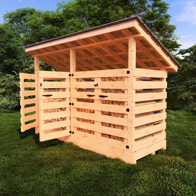 DIY Firewood Storage Shed Plans for Backyards, 4x10 Ft Ventilated ...