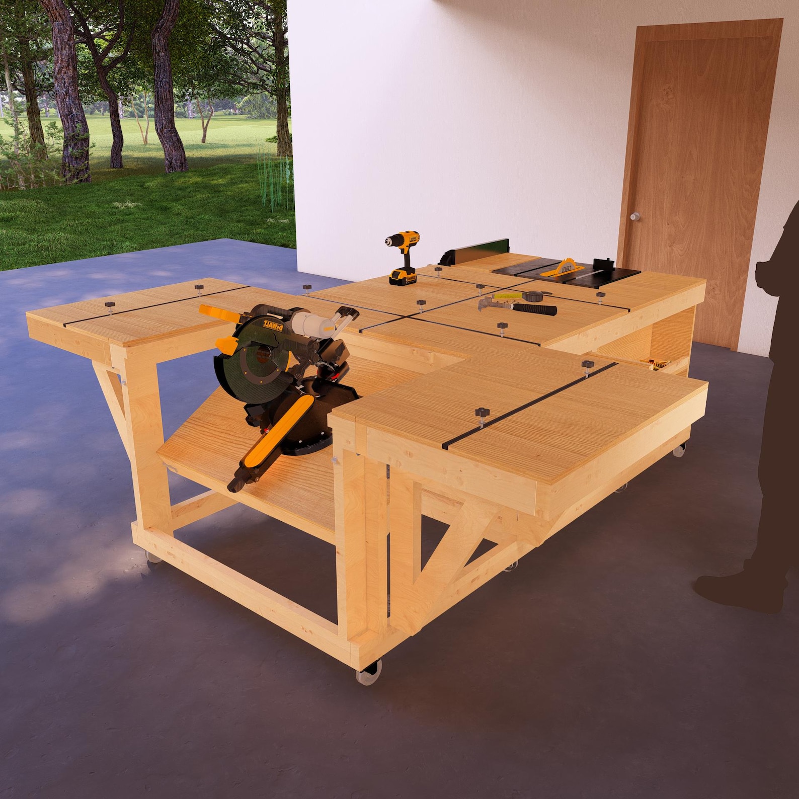 DIY Mobile Garage Modular Workbench Plans, Versatile Workstation With ...