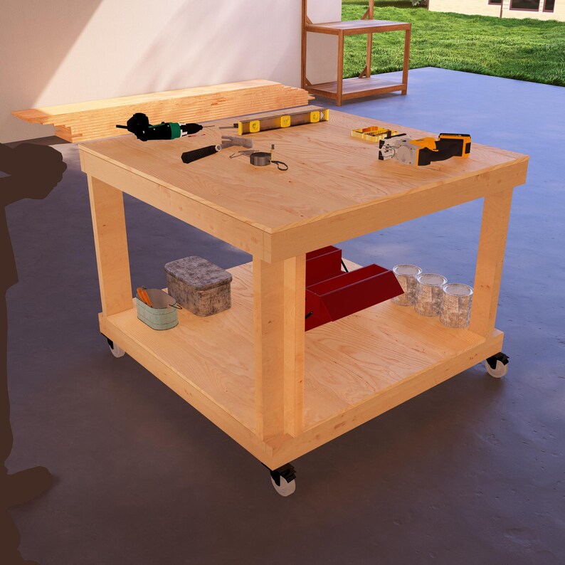 DIY Mobile Garage Modular Workbench Plans for Extra Space, PDF, Easy ...