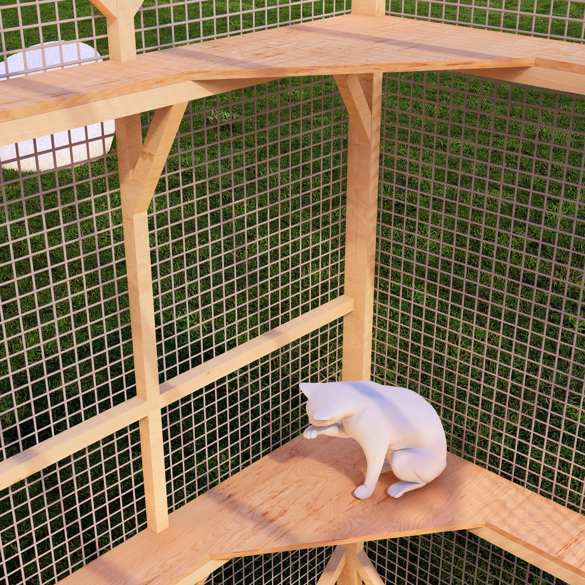 DIY Large Freestanding Catio Plans, 6x10 Ft Outdoor Cat Enclosure ...