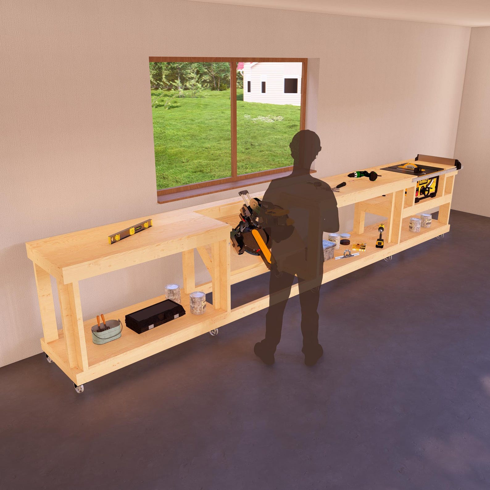 DIY Compact Workbench Plans for Small Spaces, Space-saving Design With ...