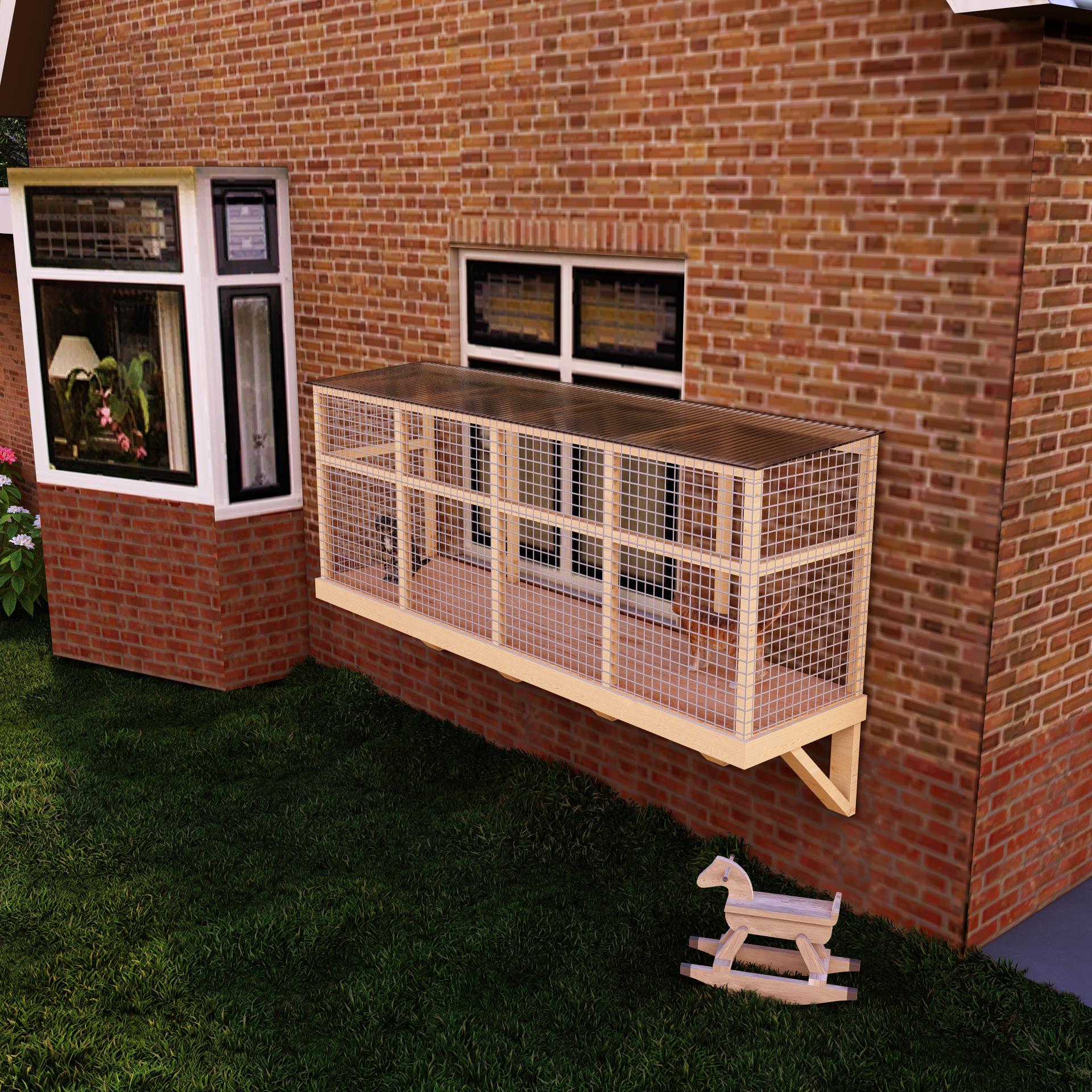 DIY 2x8 Ft Window Catio Plans – Secure Outdoor Cat Enclosure, Cat ...