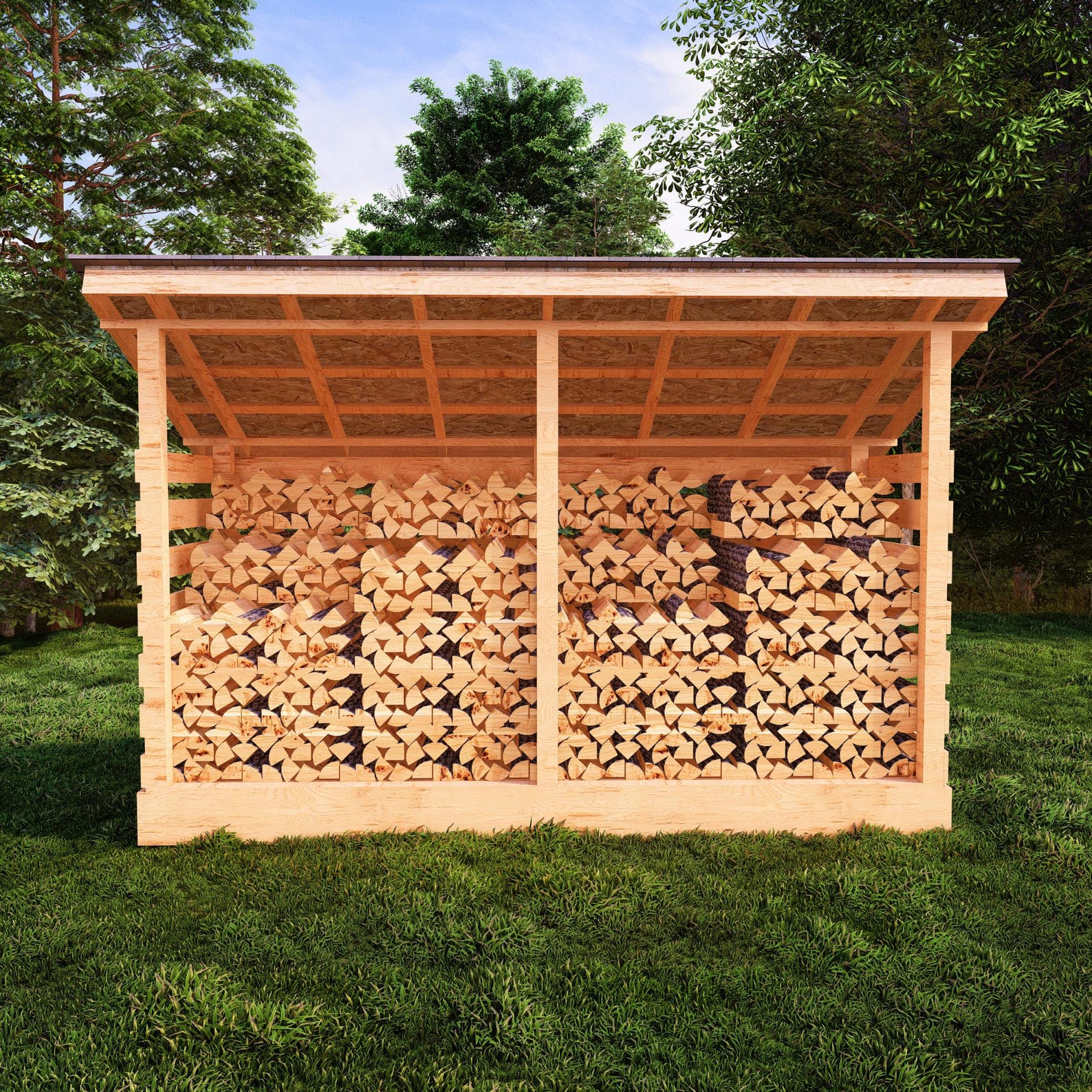 DIY Firewood Shed Plans: 4x12 Ft Ventilated Wooden Storage (PDF ...