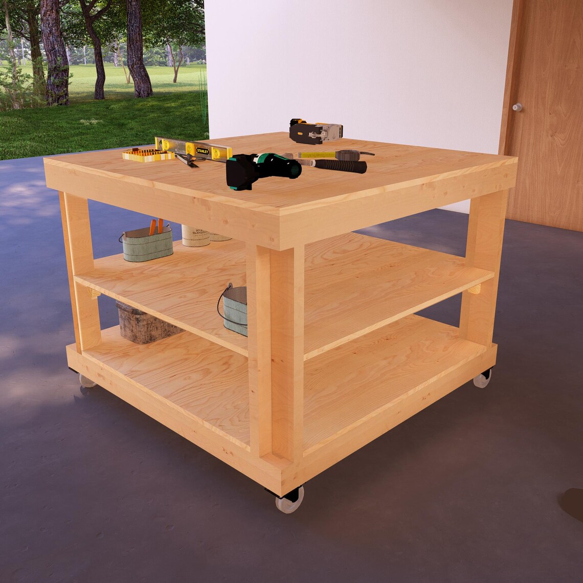 Modular Garage Workbench, Easy to Create Your Ideal Workshop DIY Wood ...