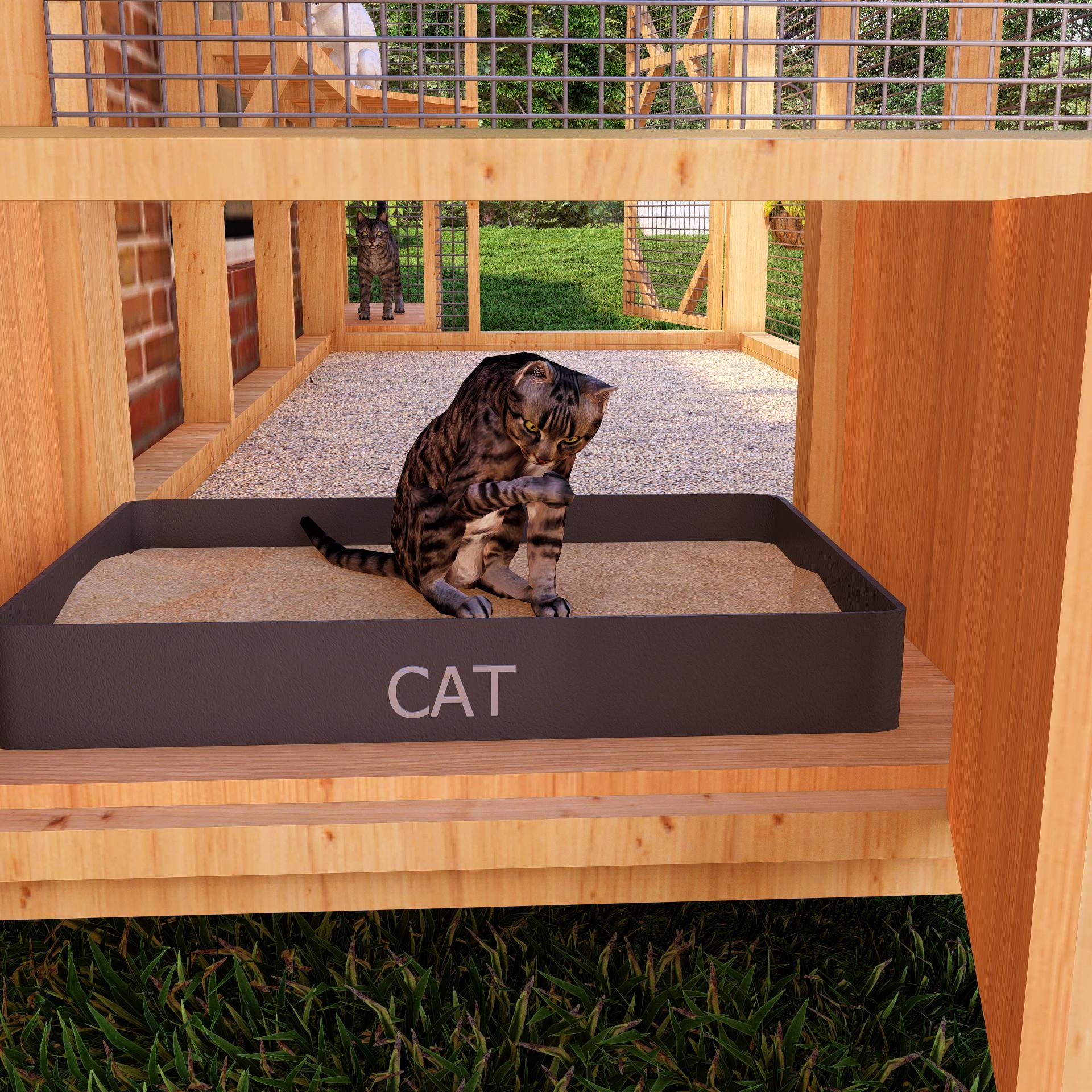 DIY Outdoor Catio Litter Box Plans, Weather-sheltered Cat Litter ...