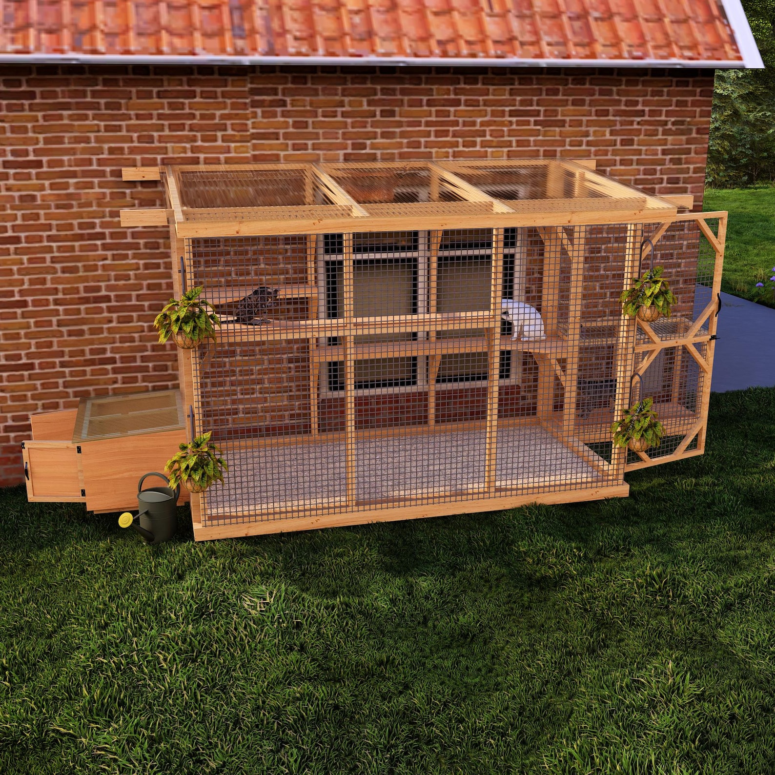 DIY Outdoor Cat Enclosure Bundle Plans, Modular Catio 5x10 With Tunnel ...