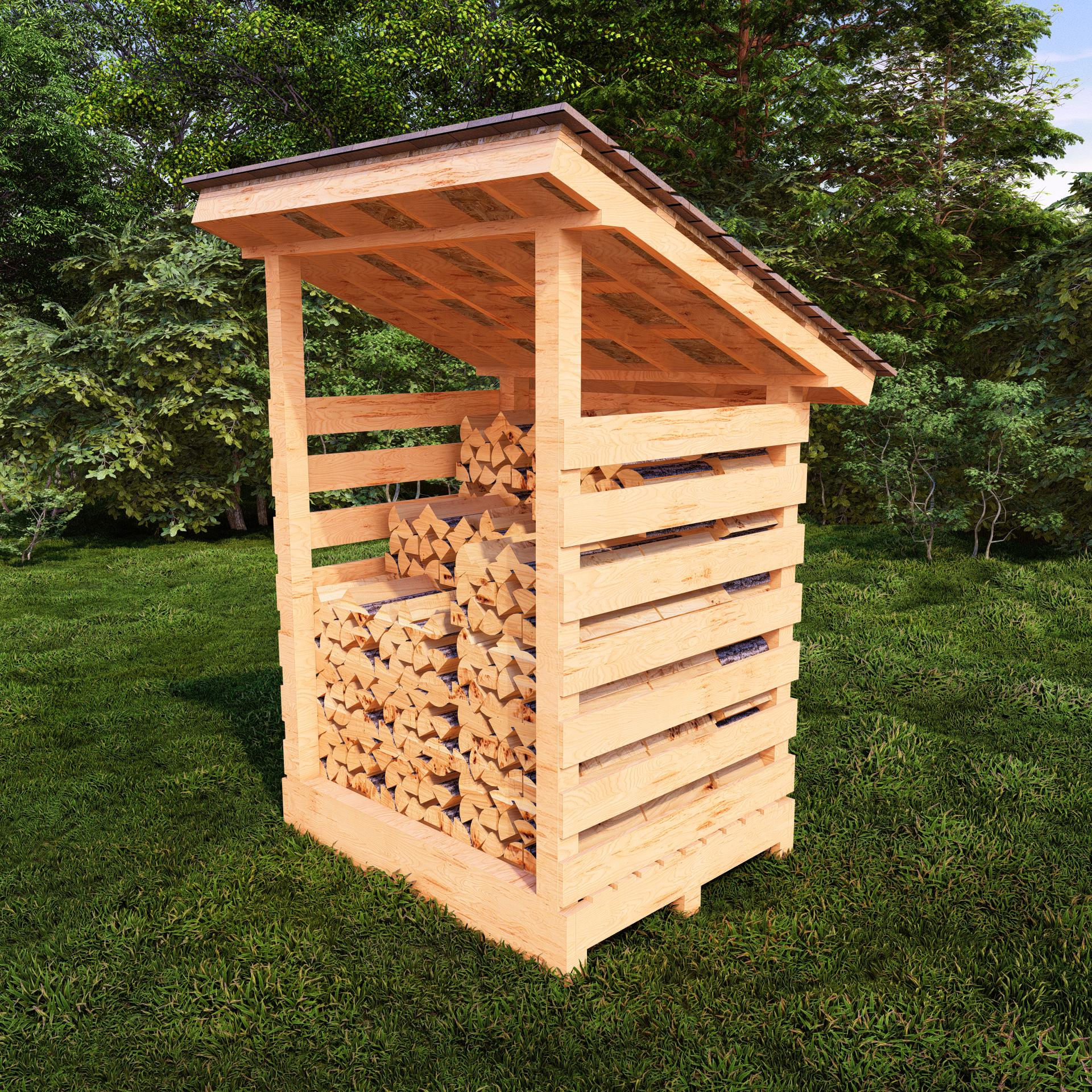DIY Firewood Shed Plan, Open-air Wood Storage, Weather-resistant Timber ...