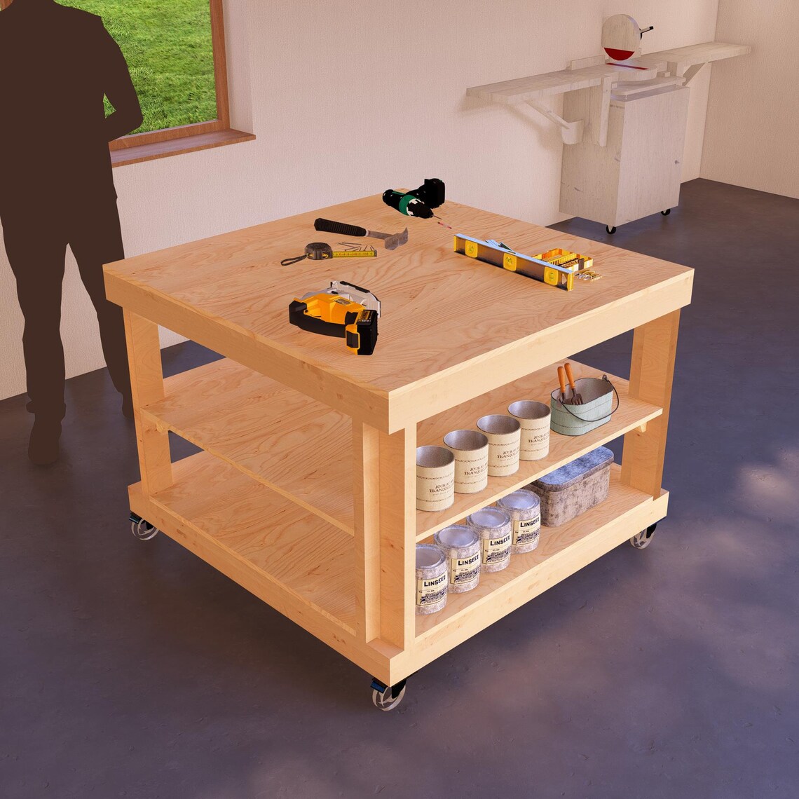 Modular Garage Workbench, Easy to Create Your Ideal Workshop DIY Wood ...