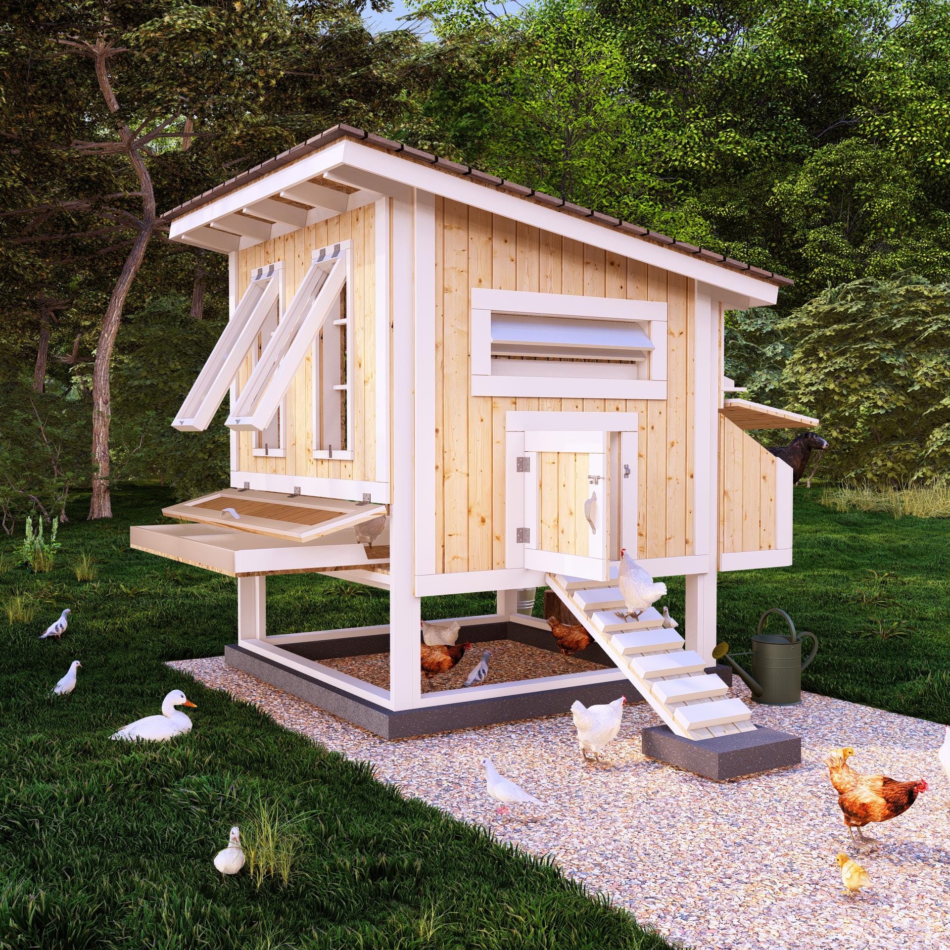 Chicken Coop Plans for 16 Chickens 6x6 Ft, DIY Hen House Blueprint, PDF ...