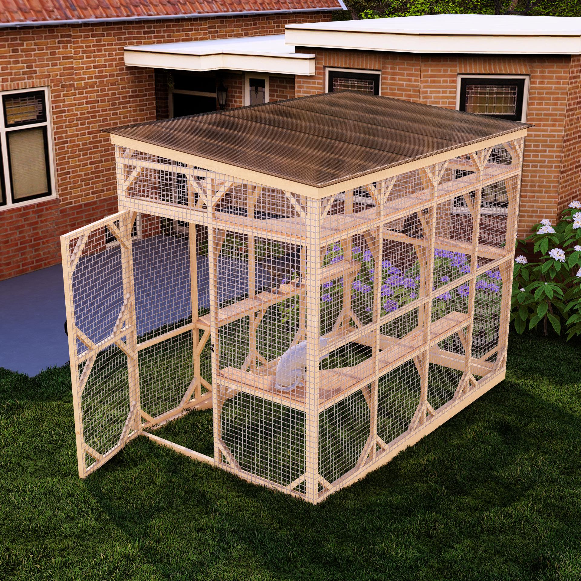 DIY Large Freestanding Catio Plans, 6x10 Ft Outdoor Cat Enclosure ...