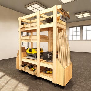 DIY Mobile Storage Cart Plans – Rolling Workshop Tool & Lumber ...