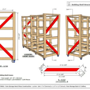 DIY 16-bin Tote Storage Rack Plans, Wooden Modular Shelves for 27 ...