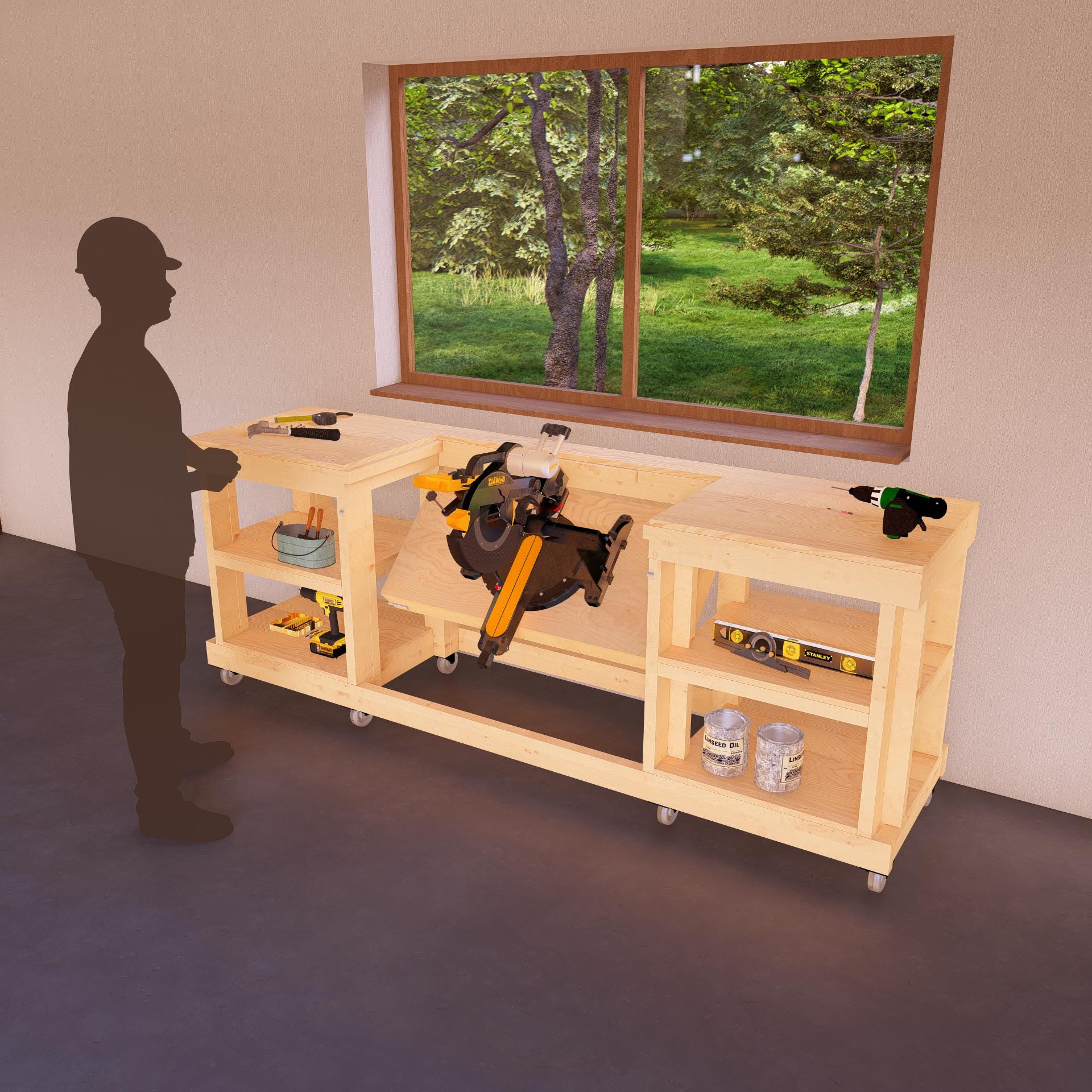 2x8 DIY Mobile Workbench Plans, the Ideal Solution for Small Areas and ...