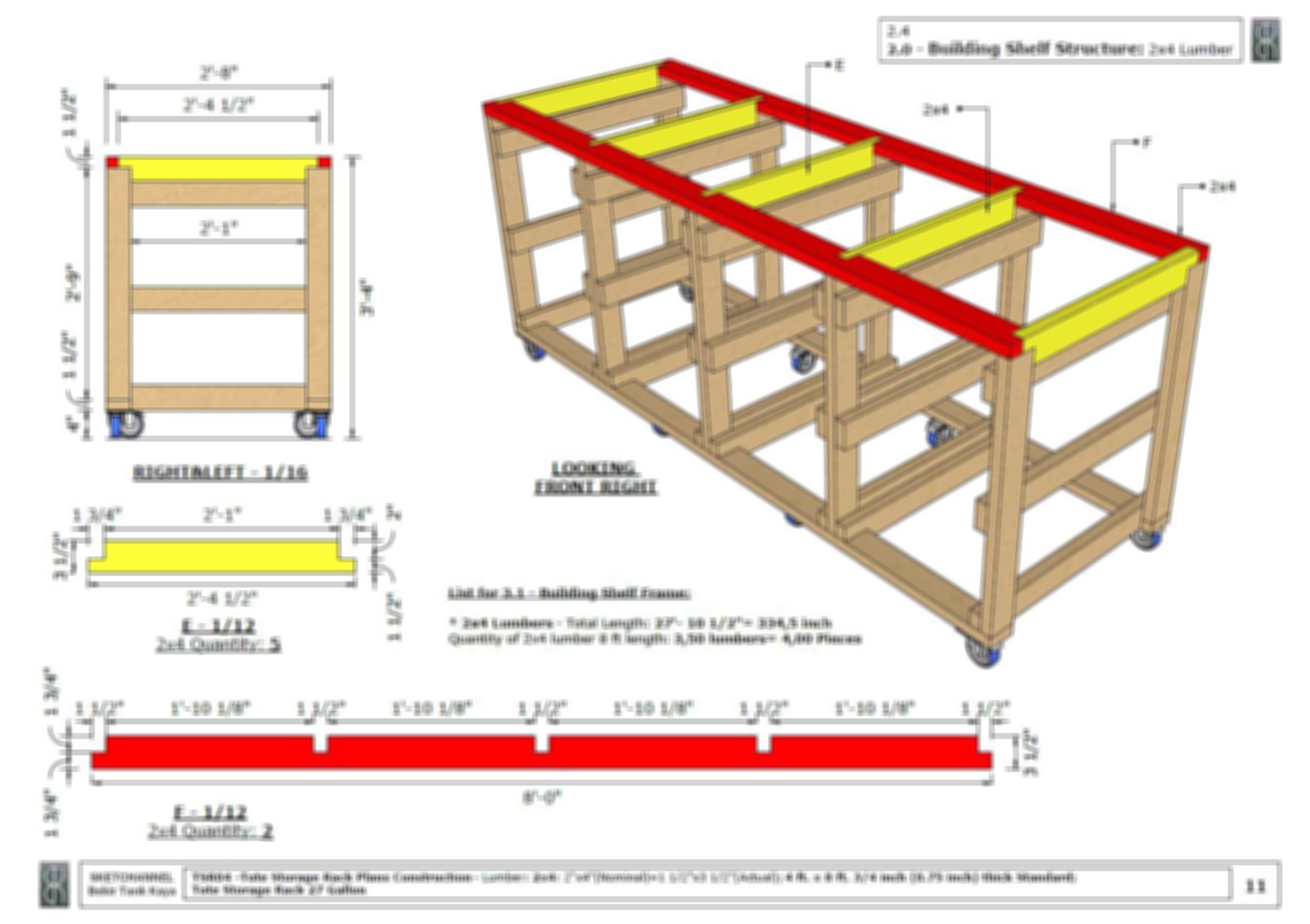 DIY Modular Mobile Tote Rack Workbench Plans, Holds 8 27-gallon Bins ...