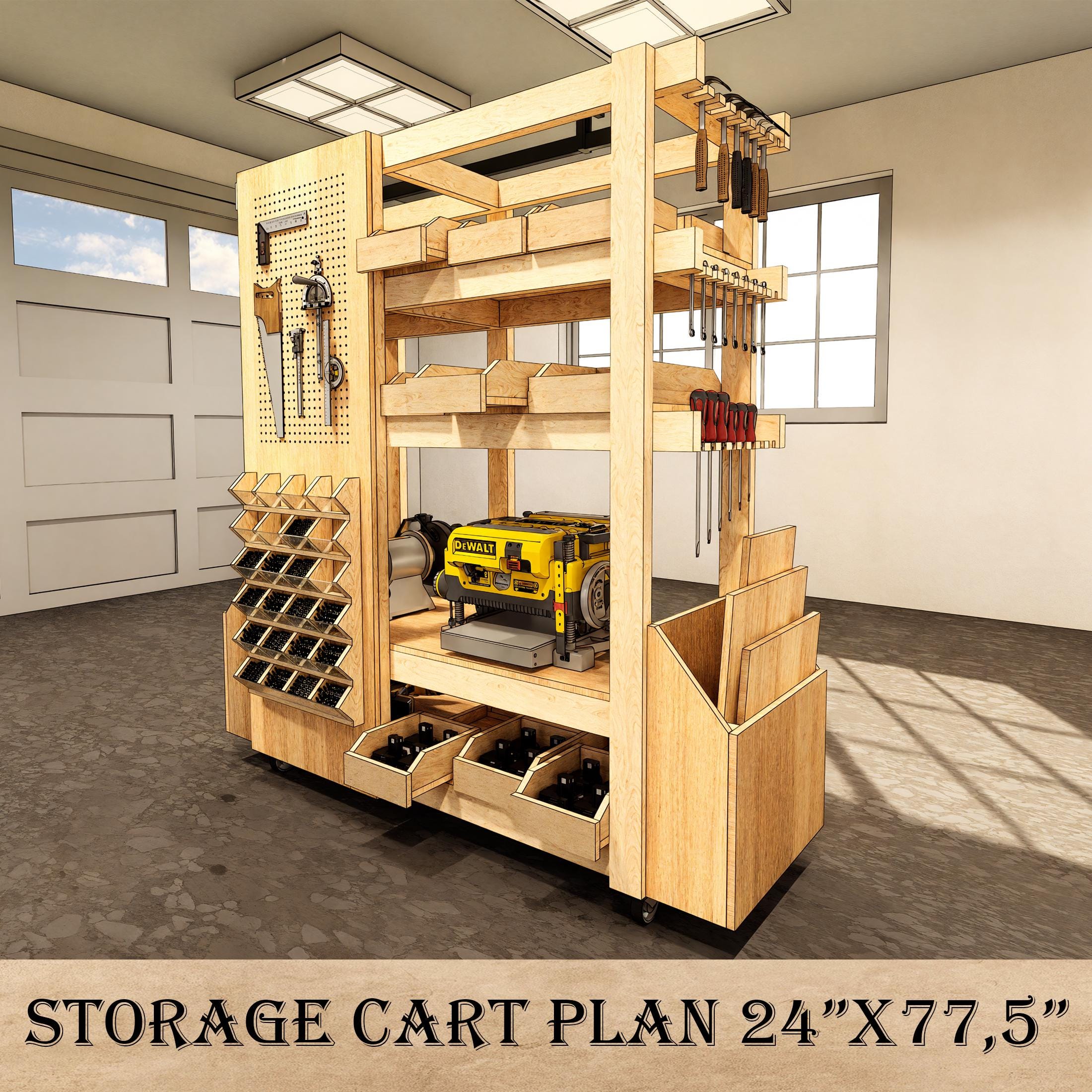 DIY Mobile Storage Cart Plans – Rolling Workshop Tool & Lumber ...