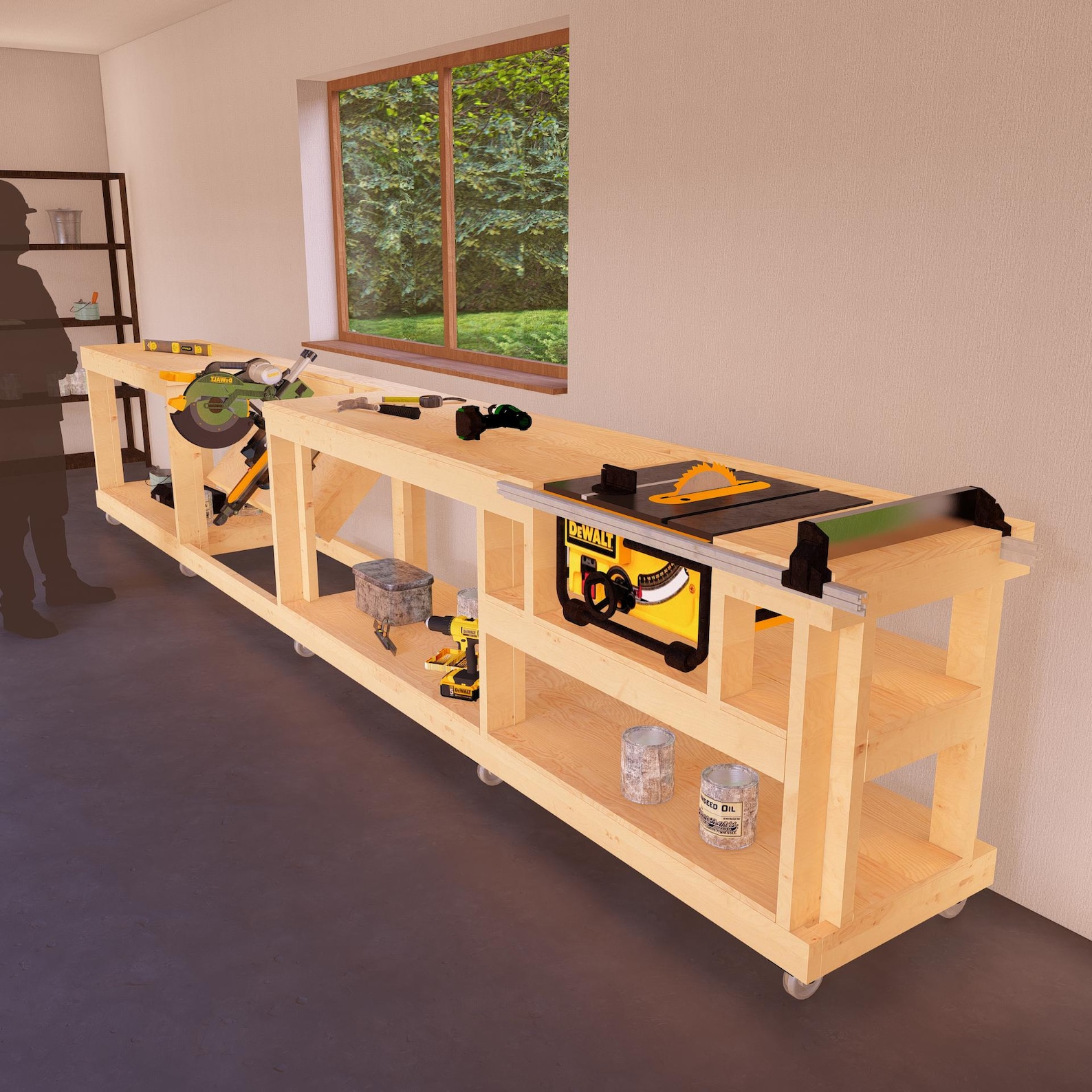 DIY Compact Workbench Plans for Small Spaces, Space-saving Design With ...