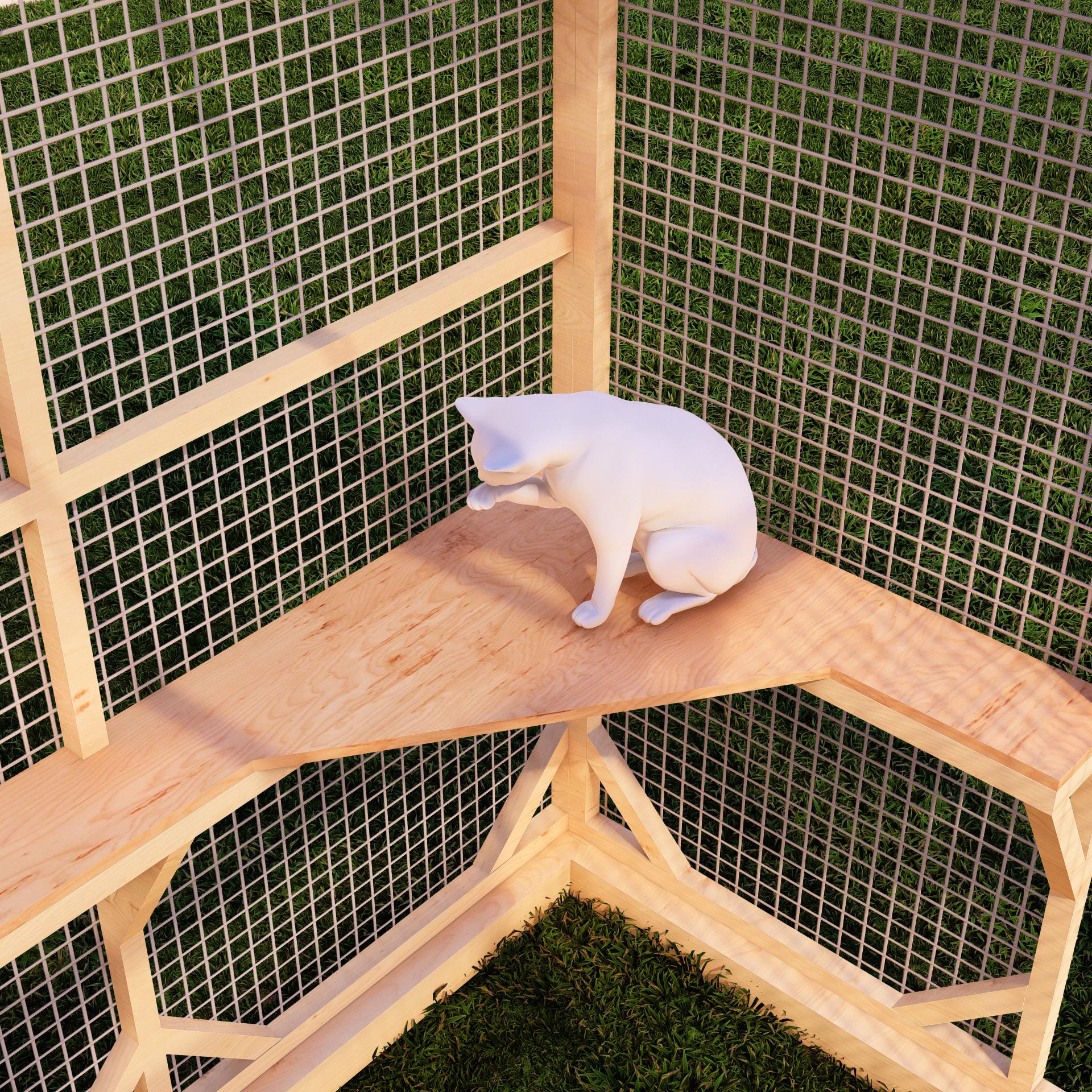 DIY Freestanding Catio Plans, 6x6 Outdoor Cat House With Full Wire Mesh ...