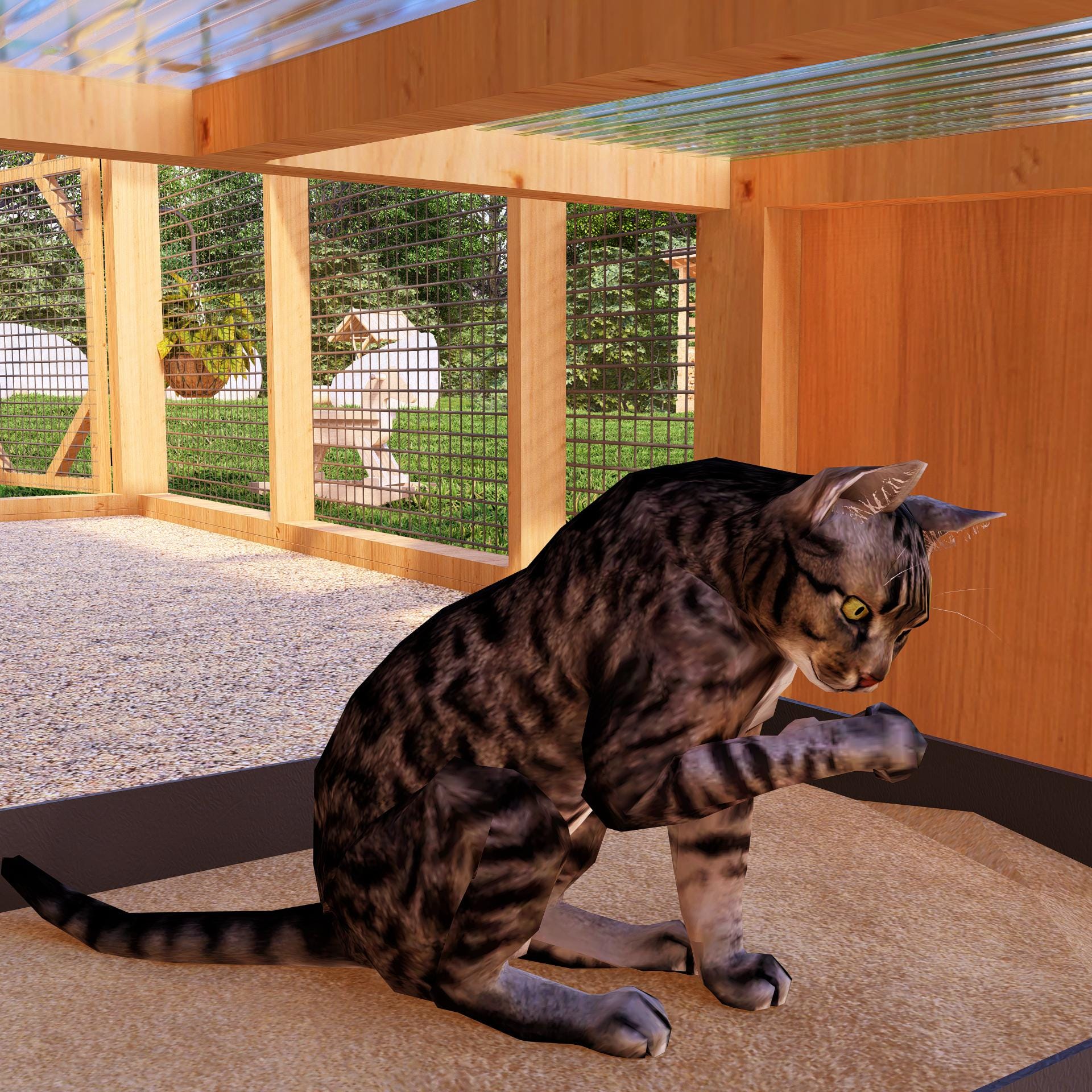DIY Outdoor Catio Litter Box Plans, Weather-sheltered Cat Litter ...