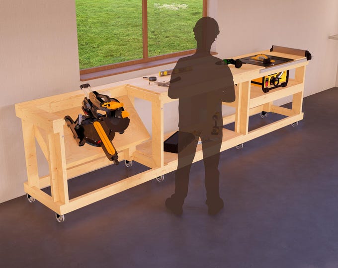 Build Plan for Workbench With Built-in Planer (metric) - Etsy Canada