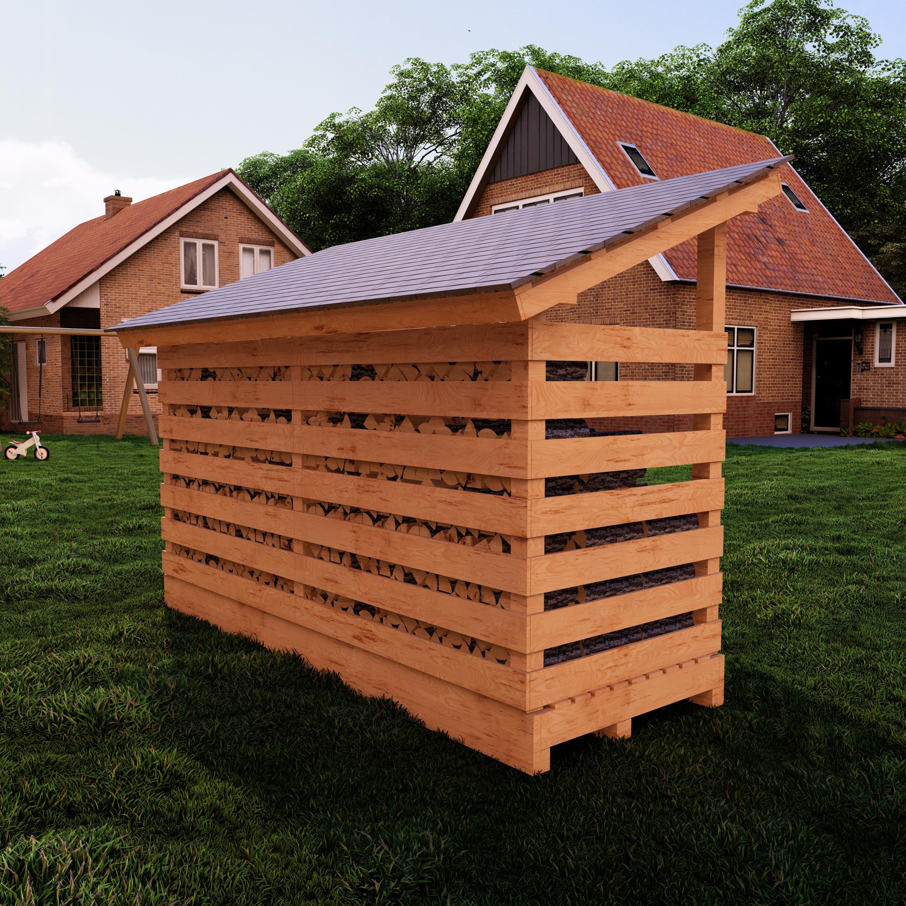 DIY Firewood Storage Shed Plans for Backyards, 4x10 Ft Ventilated ...