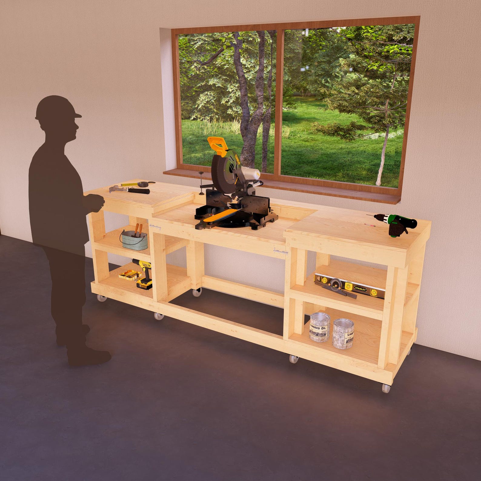 2x8 DIY Mobile Workbench Plans, the Ideal Solution for Small Areas and ...