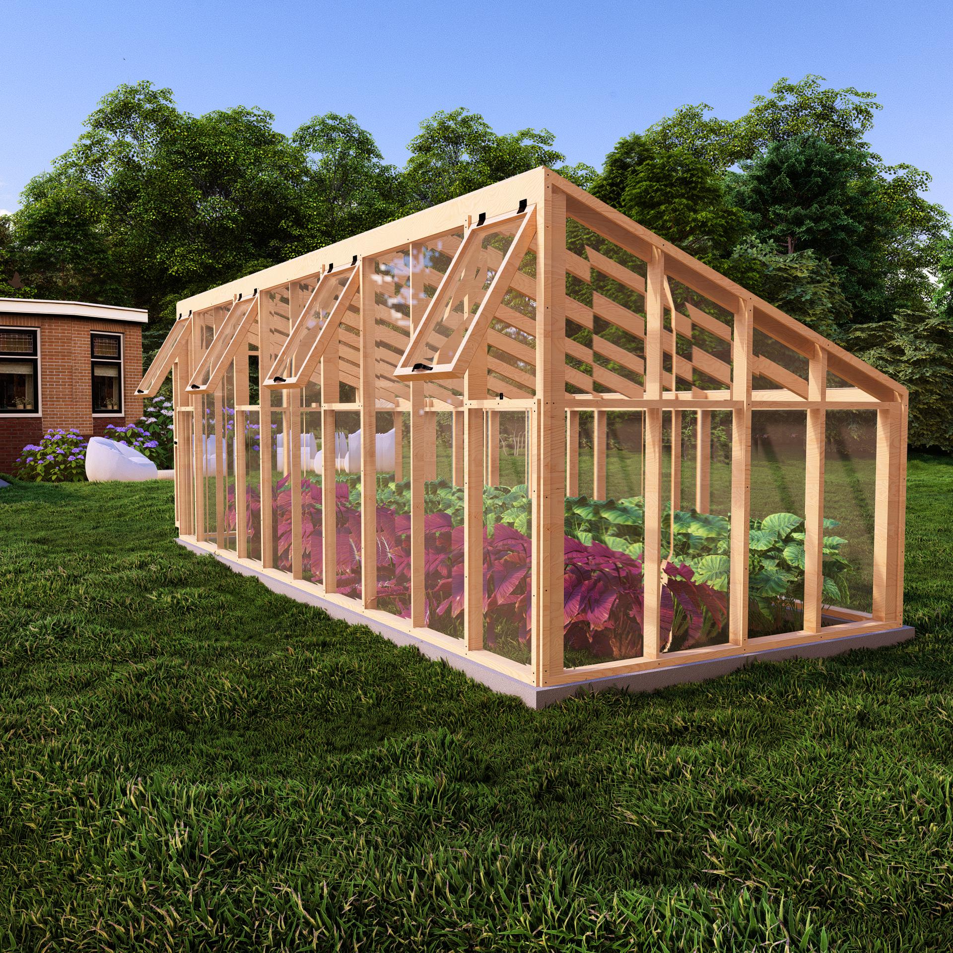 DIY 8x20 Ft Greenhouse Plans for Gardening, Printable Modern Timber ...