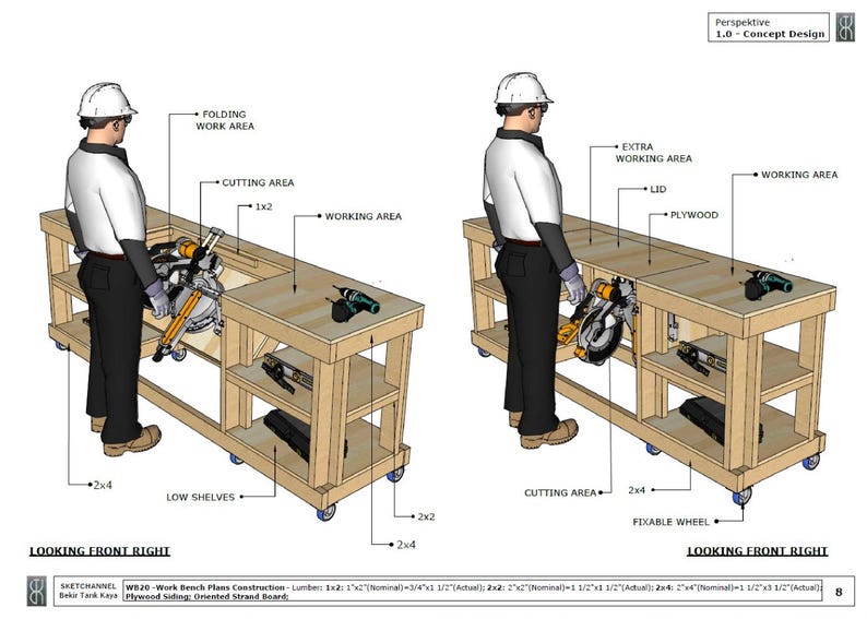 2x8 DIY Mobile Workbench Plans, the Ideal Solution for Small Areas and ...