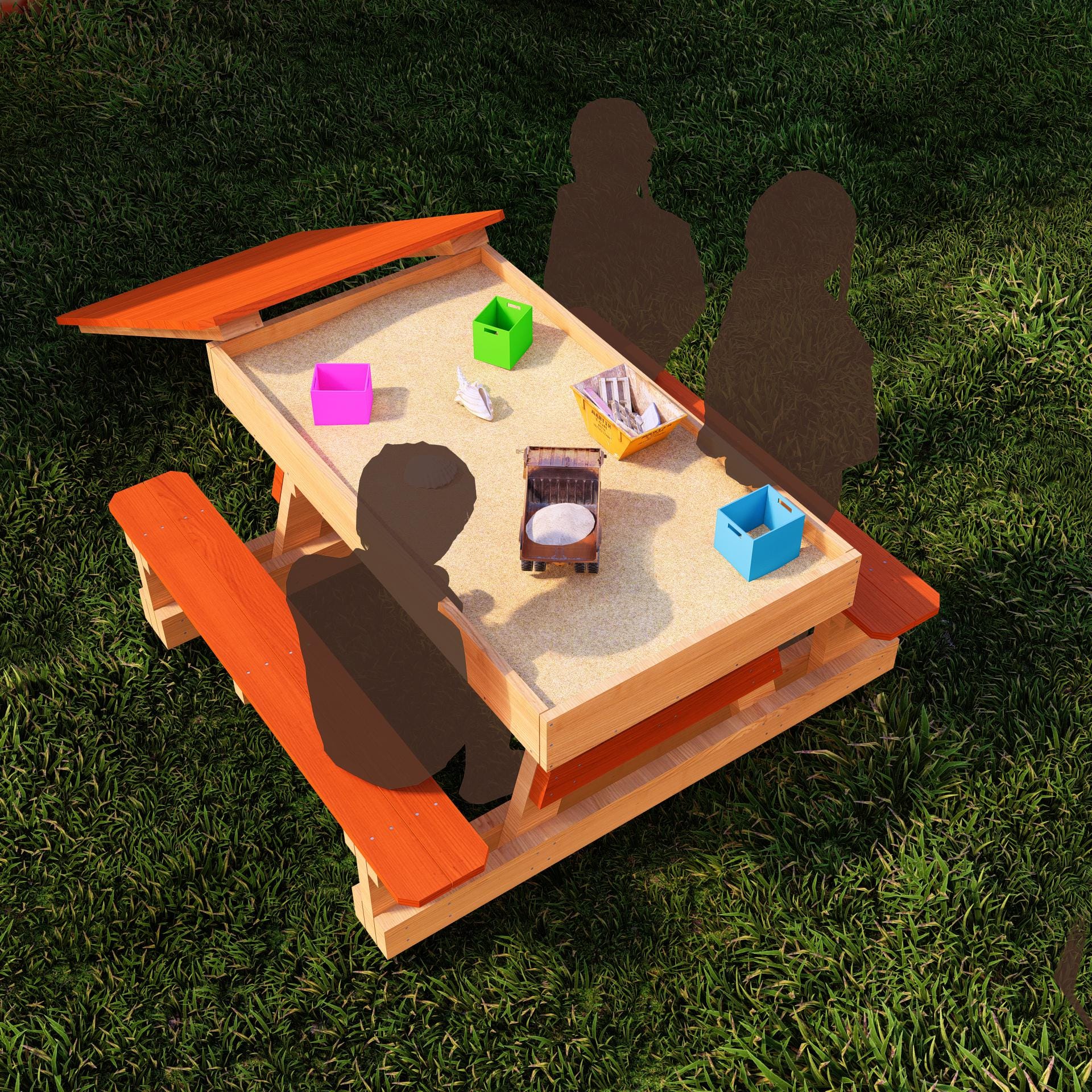 Montessori DIY Kids Sandbox Table Plans: Wooden Play Table (PDF) - Etsy