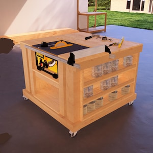 4x4 Versatile Modular Workbench Plans With Table Saw Station & Storage ...