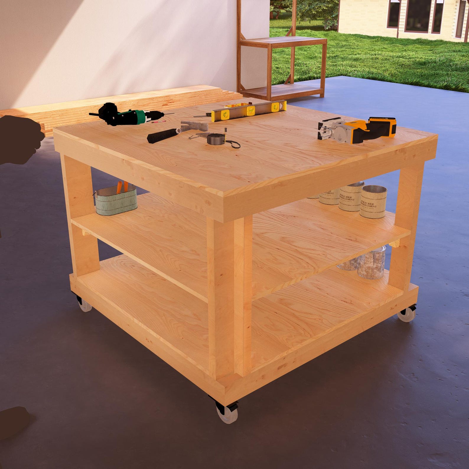 Modular Garage Workbench, Easy to Create Your Ideal Workshop DIY Wood ...