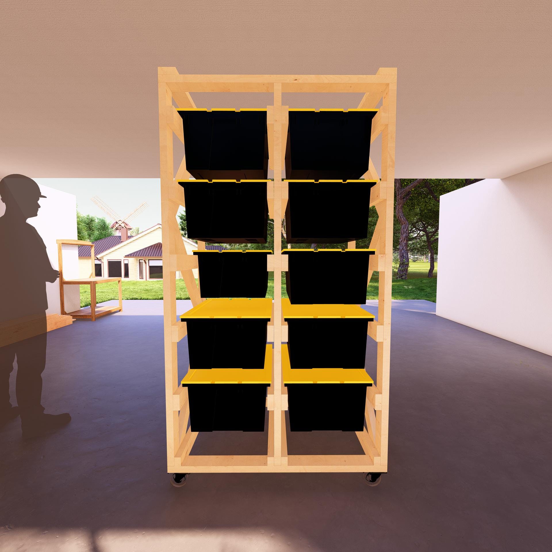 DIY Modular Tote Adaptable Storage Rack Plans, Mobile Wooden Design for ...