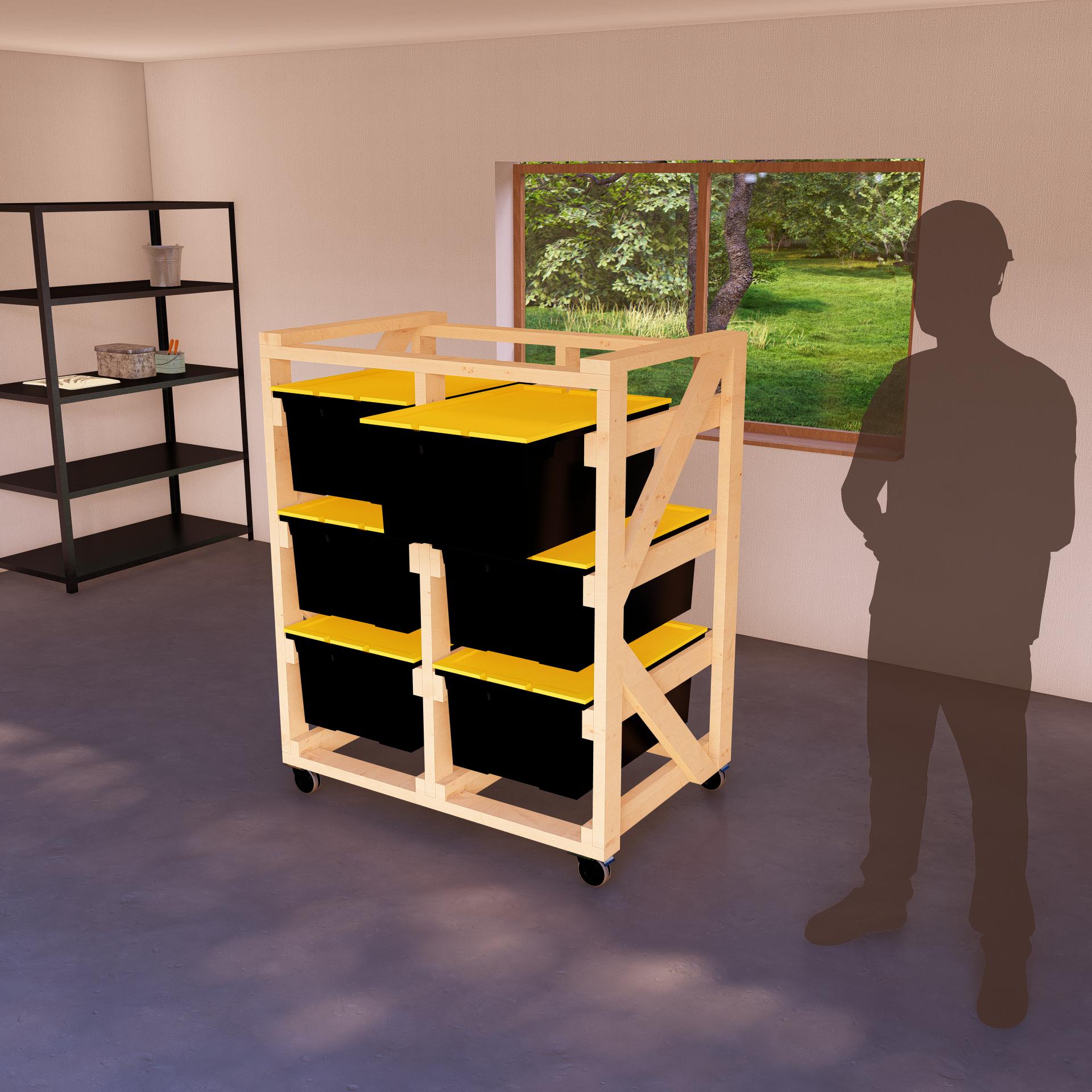 DIY Modular Tote Rack Plans: 6-in-1 Garage Storage (PDF) - Etsy