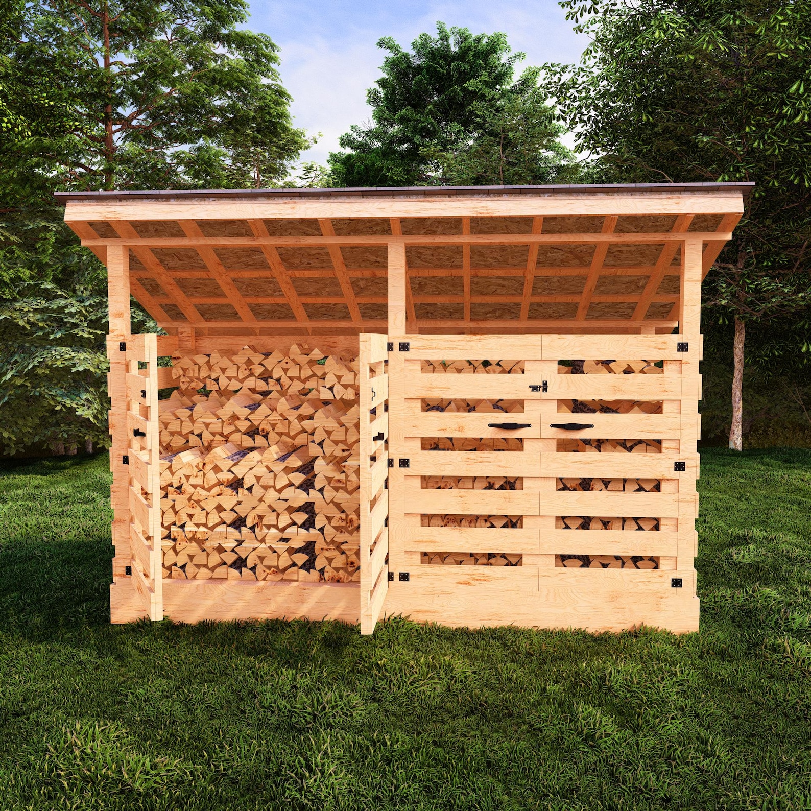 DIY Firewood Storage Shed Plans for Backyards, 4x10 Ft Ventilated ...