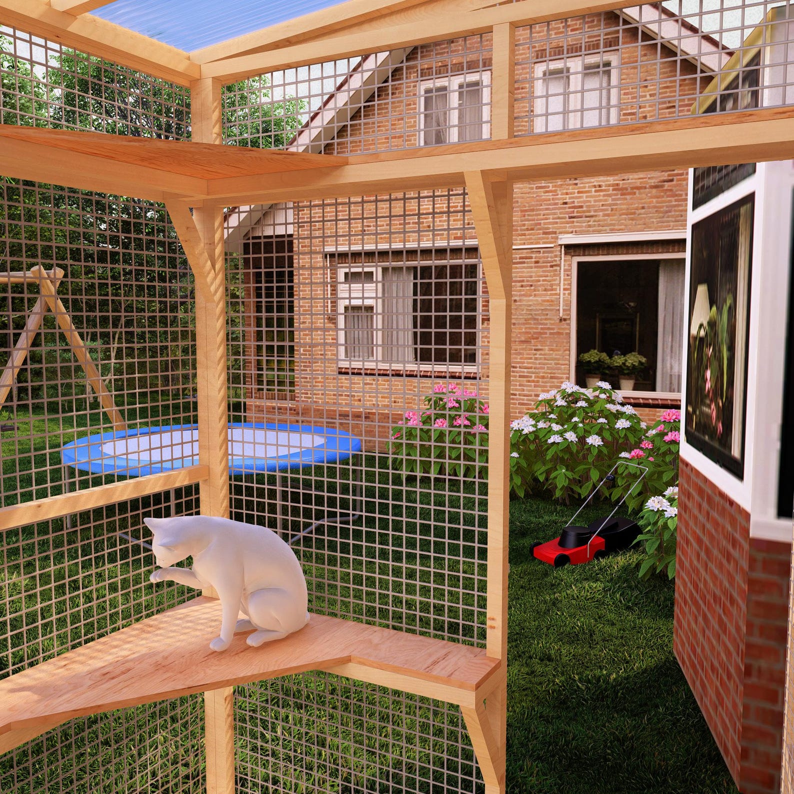 DIY Catio Plans, 6x6 Outdoor Cat Enclosure With Window Access (PDF) - Etsy
