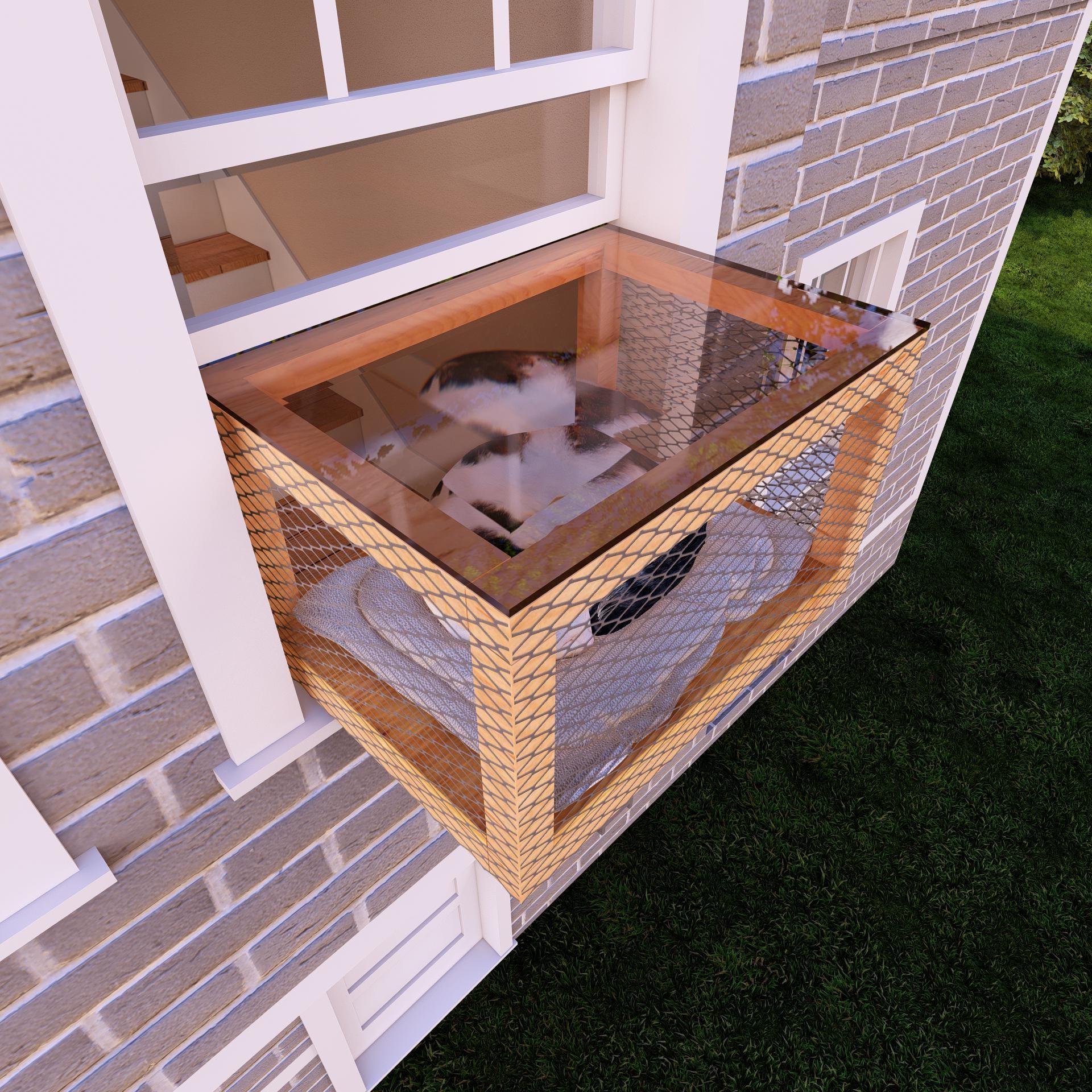 Compact Cat Window Box Plans: DIY Outdoor Enclosure (PDF) - Etsy