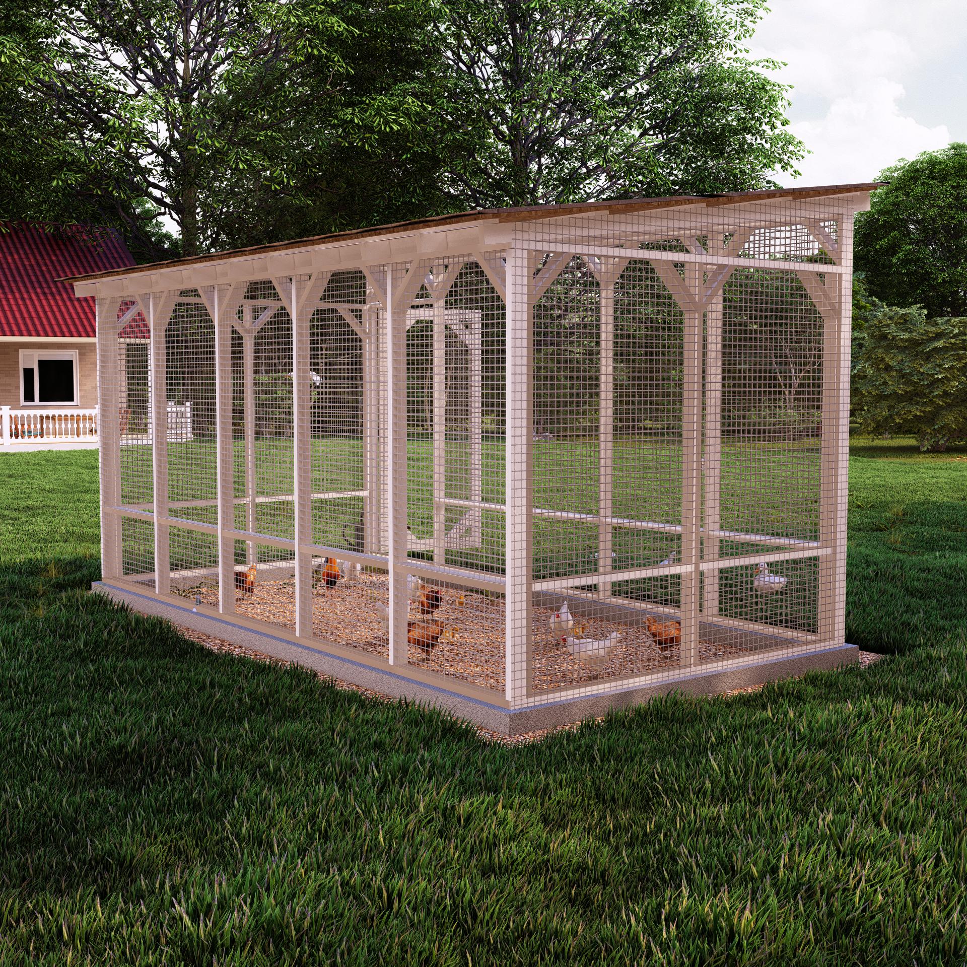 DIY Chicken Run Plans With Roof: 8x16 Enclosure (PDF Downloadable Plan ...