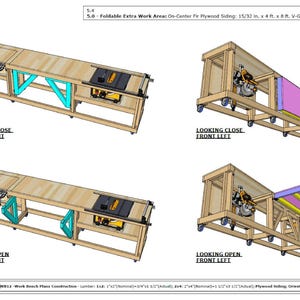 2x12 Space-saving DIY Workbench Plans, Includes Foldable Extra Work ...