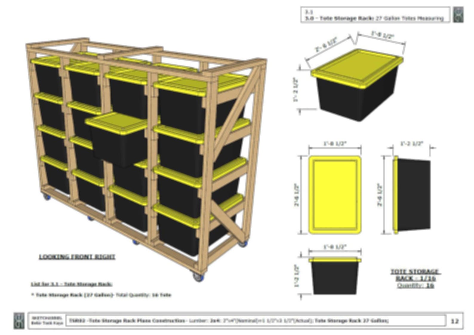 DIY 16-bin Tote Storage Rack Plans, Wooden Modular Shelves for 27 ...