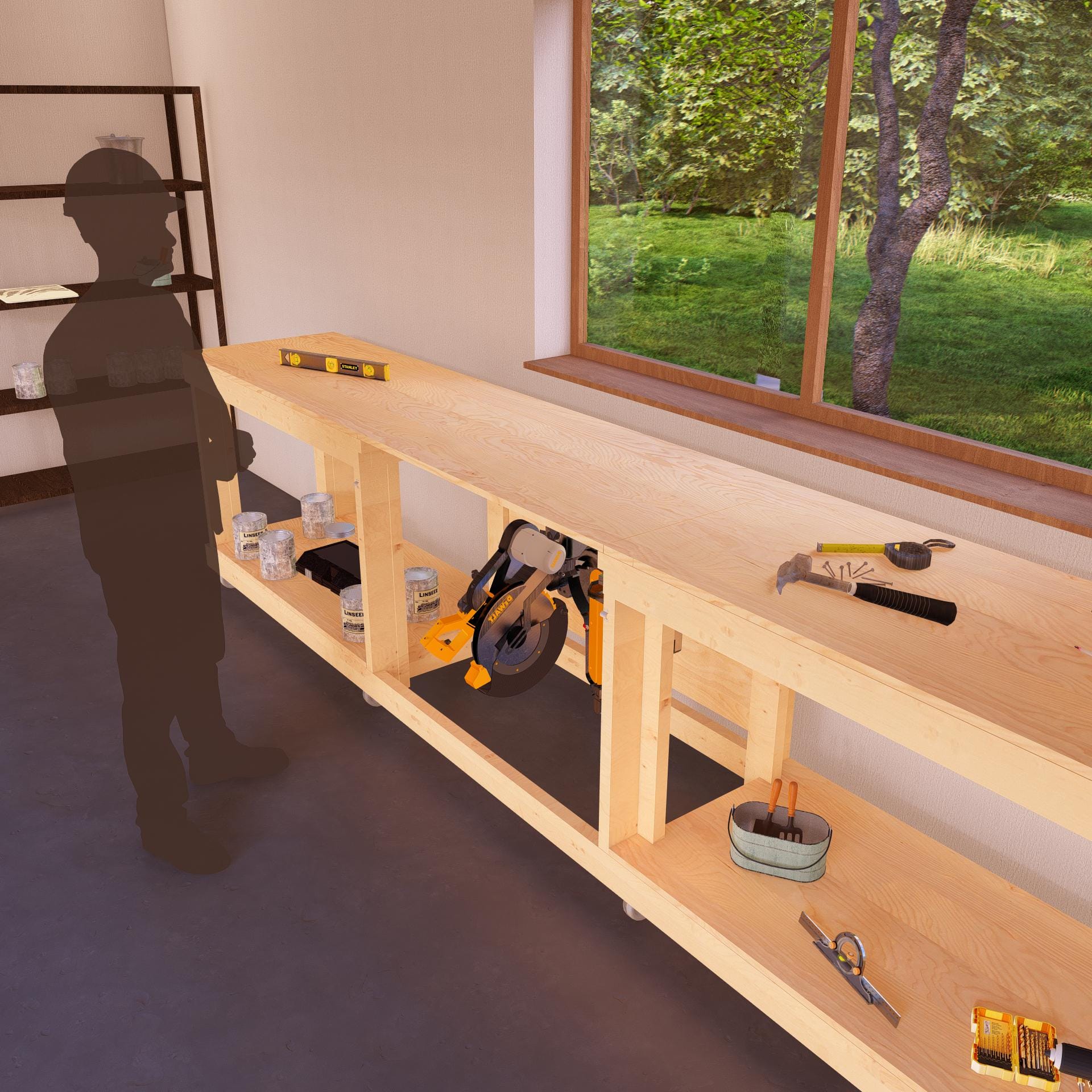 DIY Compact Workbench Plans for Small Spaces, Space-saving Design With ...