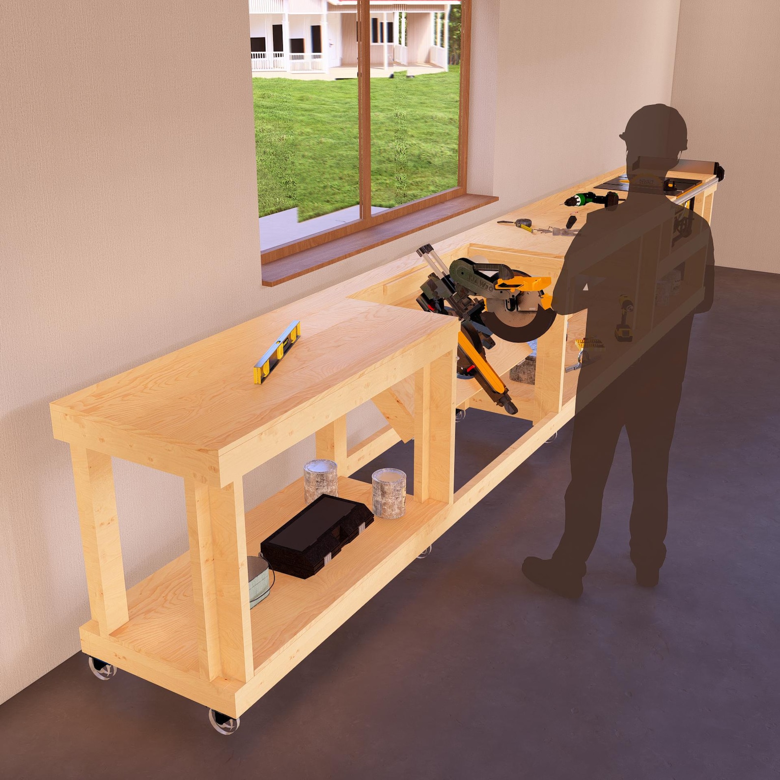DIY Compact Workbench Plans for Small Spaces, Space-saving Design With ...