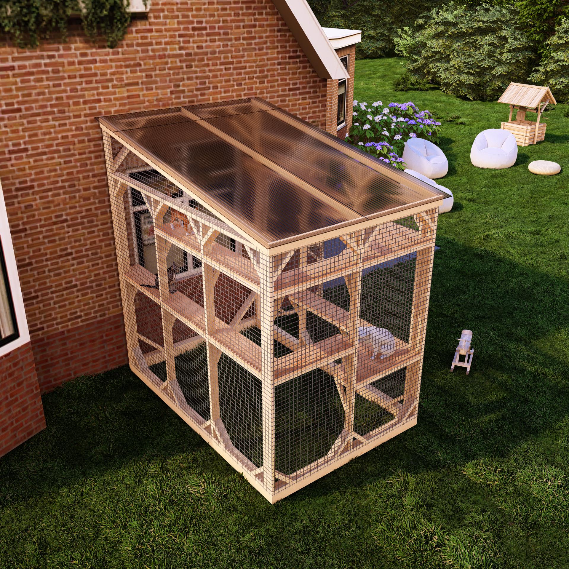 DIY House-attached Catio Plans, Secure Outdoor Cat Enclosure (PDF) - Etsy