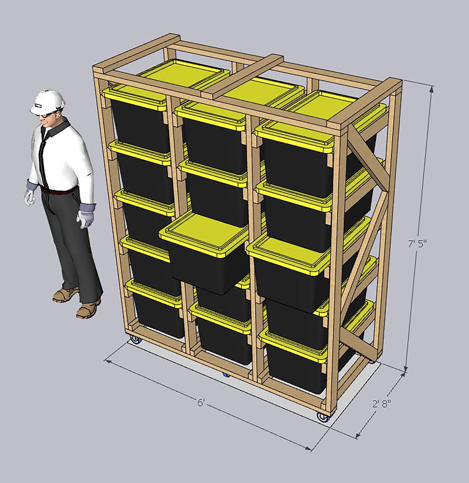 DIY Modular 3-in-1 Tote Storage Rack & With Workbench Option, Holds 43 ...